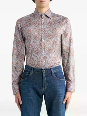 Etro Paisley Foliage Satin Shirt