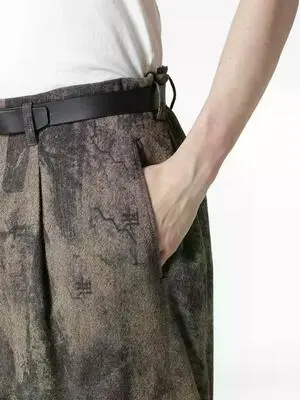 Yohji Yamamoto Buttoned Patterned Trousers