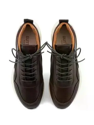 BUTTERO® Vinci Perforated Leather Sneakers - Brown