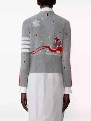 Thom Browne Hector Reindeer Intarsia Cardigan