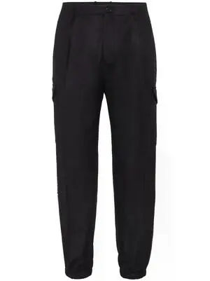 Brunello Cucinelli Cargo-pocket Wool Tapered Trousers - Black