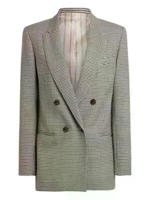 Etro Double-breasted Gingham Blazer - Brown
