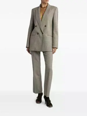 Etro Double-breasted Gingham Blazer - Brown