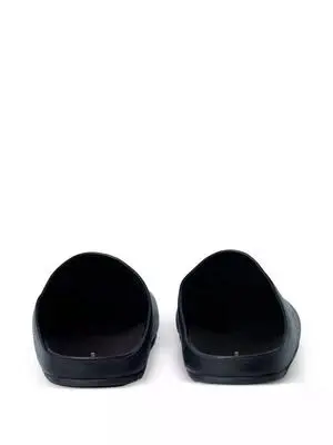 THE ROW Hudson Leather Flat Mules - Black