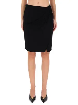 Versace Midi Asymmetrical Hem Skirt