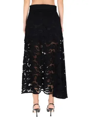 PATOU Lace Midi Skirt - Black
