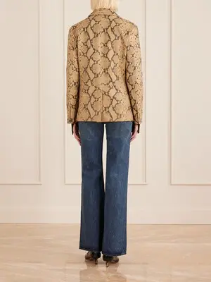 FRAME Snake-effect Leather Blazer