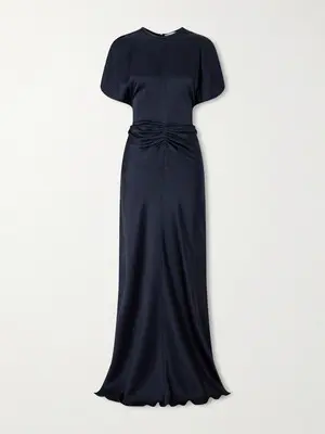 Victoria Beckham Satin Maxi Dress - Blue