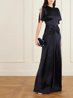Victoria Beckham Satin Maxi Dress - Blue