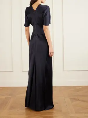 Victoria Beckham Satin Maxi Dress - Blue