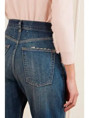 MAISON MARGIELA Frayed Distressed Straight-leg Jeans