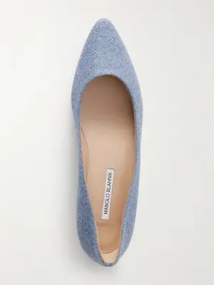 Manolo Blahnik Tweed Ballerina Flats - Gray