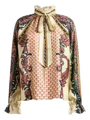 Etro Printed Silk Blouse - Neutrals