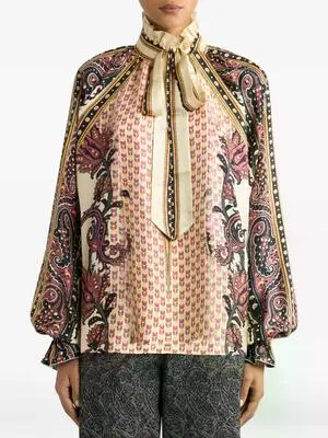 Etro Printed Silk Blouse - Neutrals