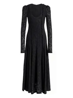 Alberta Ferretti Long-sleeve Midi Dress - Black