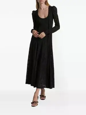 Alberta Ferretti Long-sleeve Midi Dress - Black