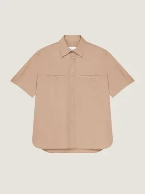 Givenchy Couture Seam Shirt In Cotton With Paris Patch - Beige