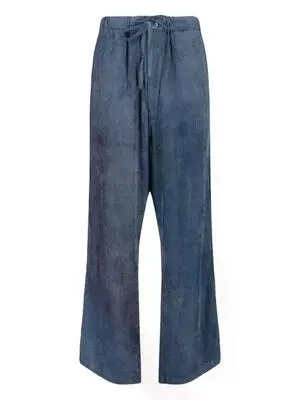 MYTHINKS Drawstring Corduroy Trousers - Blue