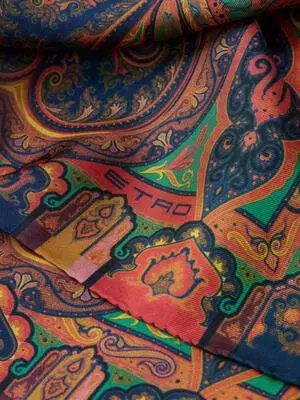 Etro Floral Paisley Silk Pocket Square