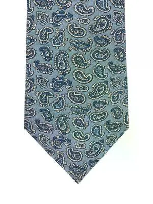 Etro Paisley Jacquard Silk Neck Tie - Blue