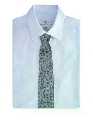 Etro Paisley Jacquard Silk Neck Tie - Blue