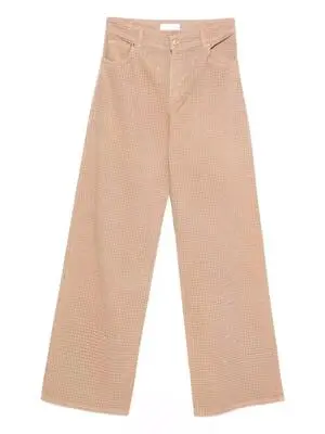 Blumarine Rhinestone Embellished Wide Leg Jeans