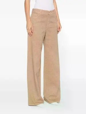 Blumarine Rhinestone Embellished Wide Leg Jeans