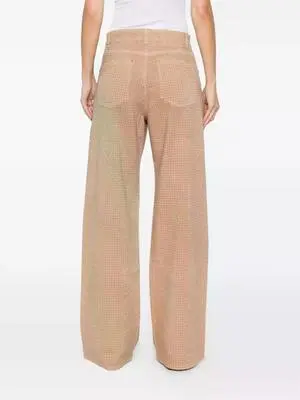 Blumarine Rhinestone Embellished Wide Leg Jeans