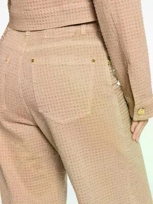Blumarine Rhinestone Embellished Wide Leg Jeans