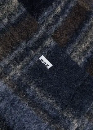 WAX LONDON Whiting Checked Wool-blend Overshirt