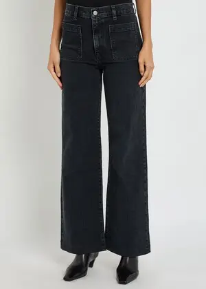 FRAME The Refined Wide-leg Jeans - Black