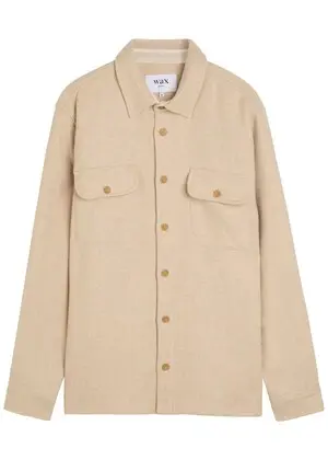 WAX LONDON Lomond Wool-blend Overshirt - Ecru