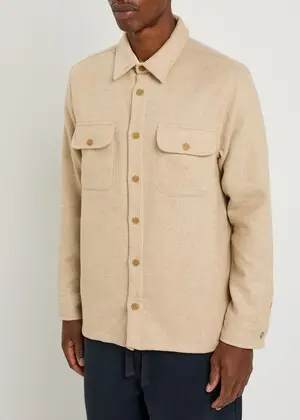 WAX LONDON Lomond Wool-blend Overshirt - Ecru