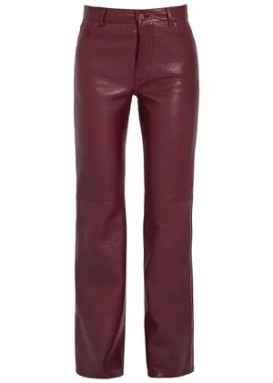 Chloé Grained Leather Flared Trousers