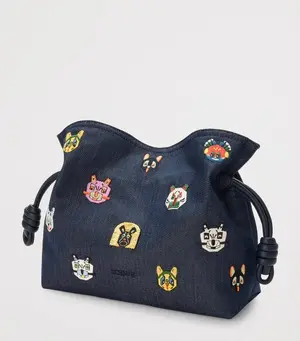 Loewe X Louis Wain Medium Denim Flamenco Clutch