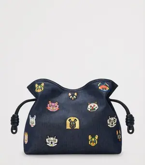 Loewe X Louis Wain Medium Denim Flamenco Clutch