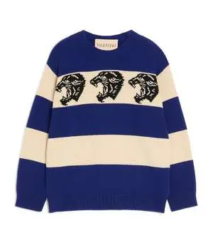 Valentino Garavani Virgin Wool Panther Sweater - Blue