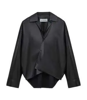 Loewe Nappa Lambskin Draped Shirt - Black