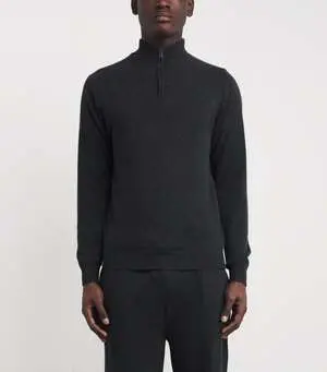 Derek Rose Cashmere Half-zip Finley Sweater