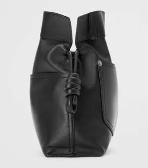 Loewe Leather Flamenco Clutch Bag With Jean-detail - Black