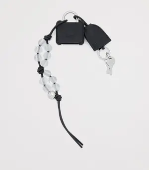 Loewe Leather Amazona Padlock Bag Charm - Black