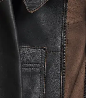Oliver Peoples Contrast Stitch Leather Jacket - Black