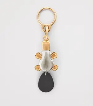 Loewe Leather And Brass Platypus Keyring - Silver
