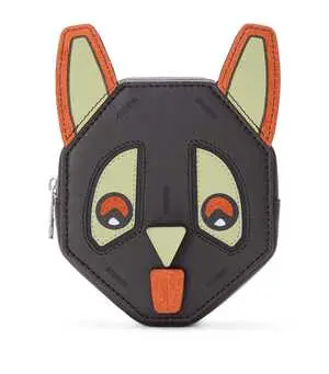 Loewe X Louis Wain Leather Futurist Cat Coin Purse - Black