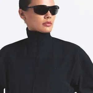 SKIMS Woven Nylon Cropped Jacket - Obsidian