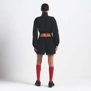 SKIMS Woven Nylon Cropped Jacket - Obsidian