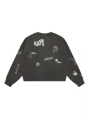 A BATHING APE Appliqué Graphic Sweater - Grey