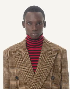 Valentino Garavani Double-breasted Glen Plaid Wool Coat - Camel/black