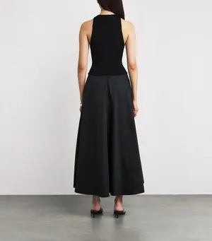 ST. AGNI Cotton-blend Asymmetric Maxi Dress