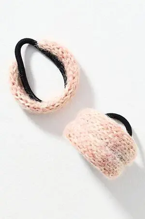 Anthropologie Set Of Two Cuff Hair Ties - Pink